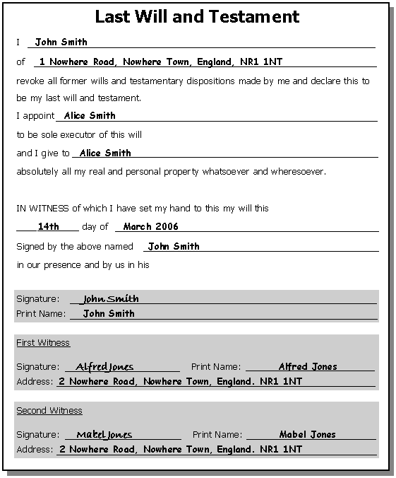 Will California Sample Example Statutory Template Fillable Pdf