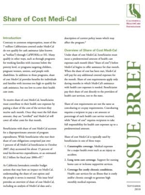 Eliminate Share of Cost Medi-Cal get Medi Gap, Dental, Vision